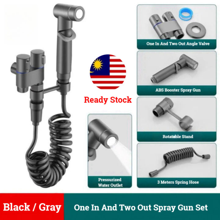 Stainless Steel Bidet Spray Set Hand Bidet Two Way Tap Faucet Bathroom ...
