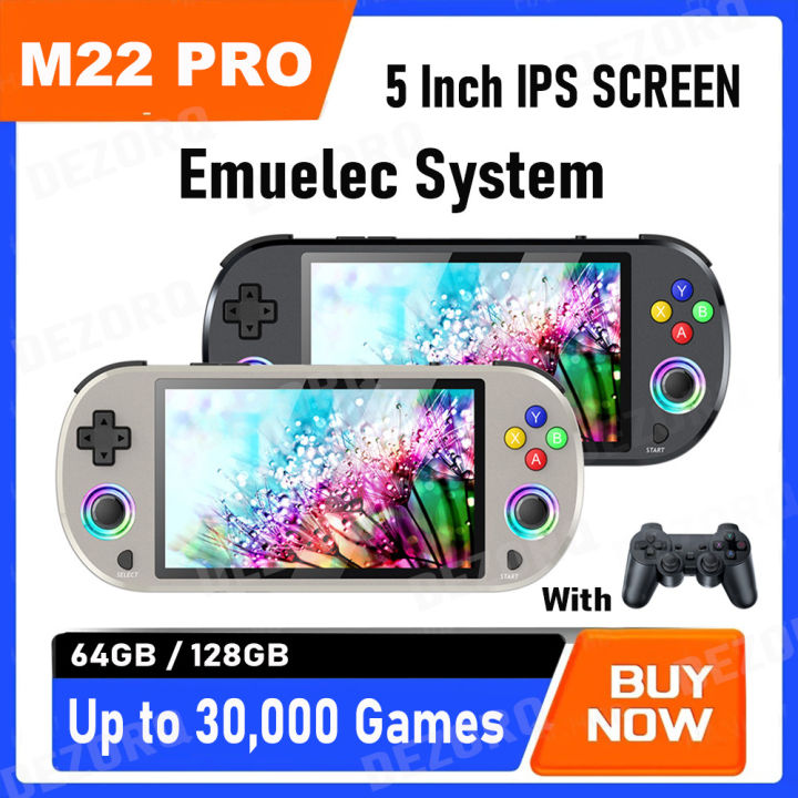 M22 Pro Handheld Game Console 5 Inch IPS Screen Emuelec System Joystick ...