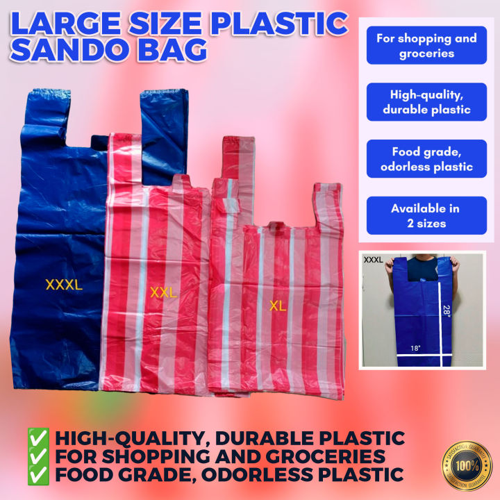 Red Stripe Plastic Sando Bag L, XL,XXL JUMBO clothing plastic | Lazada PH