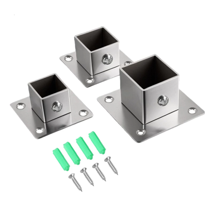 Upgrades Steel Side Mount Flange Base Closet Rod Holders with Heavy ...