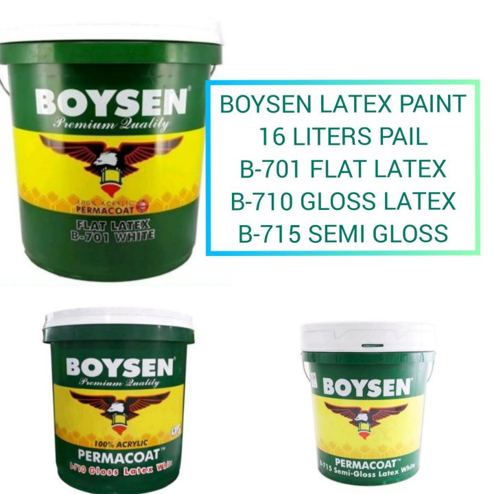 Boysen Permacoat Latex Pail 16L Acrylic 16 liters Semi Gloss Flat Latex ...