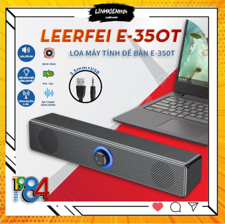 Loa vi tính 2.0 để bàn Leerfei E-350T Công Suất Lớn Dùng Cho Máy Vi Tính PC, Laptop, Tivi ...