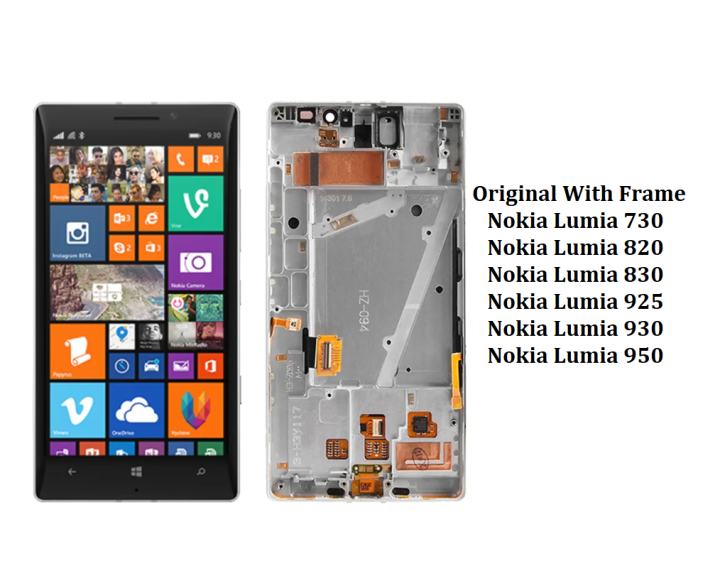 Original LCD with Frame For Nokia Lumia 730 820 830 925 930 950 LCD ...