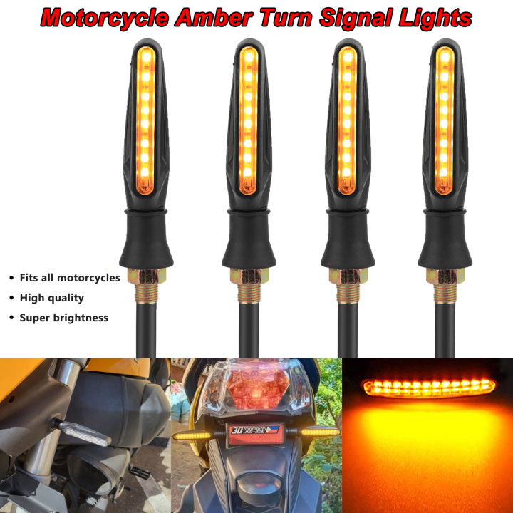 4pcs Motorcycle Turn Signal Lights Bendable Flashing Motorbike Indicator Blinker Motorcycle Tail ...
