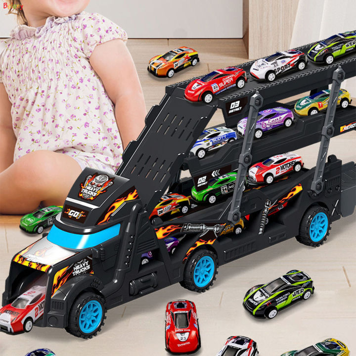 Transport Car with Ejection Race Track Creative Press Ejection Mini Car ...