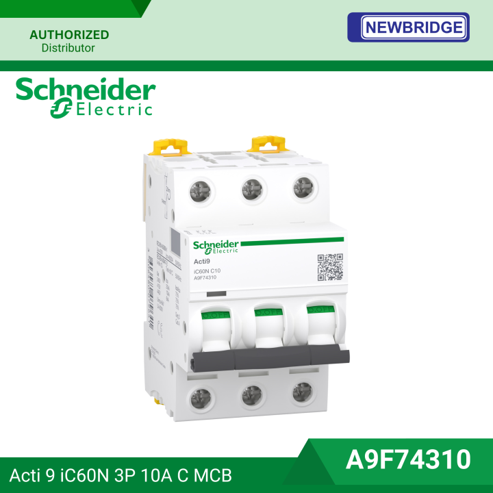 IC60N - miniature circuit breaker - 3P - 10A - C curv by Schneider Electric - Newbridge A9F74310 ...