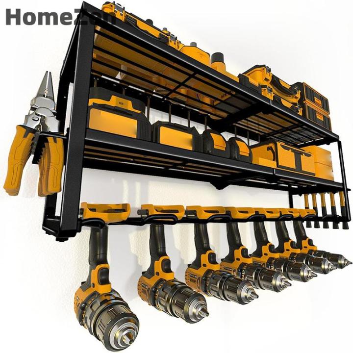 HomeZen 3-Layer Power Tool Rack Wall Mounted Handheld Electric Drill ...