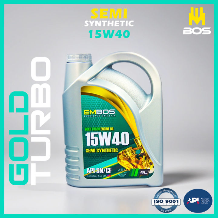 EMBOS 15W-40 Semi Synthetic Lubricant SN/CF Genuine Engine Oil - 4 ...