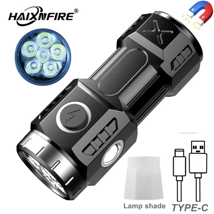 HaixnFire X16 6xP35 LED High Brightness Mini Palm Flashlight Type-C ...
