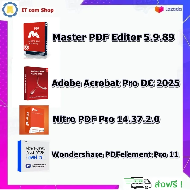 PDF Editing Software Bundle - Master PDF Editor, Nitro PDF Pro, Adobe ...