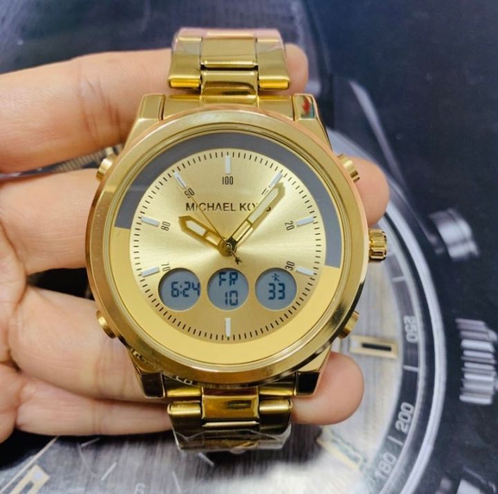 ELEGANT NEW BIG MK WATCH FOR MEN -LUMINOUS AND DUAL TIME DISPLAY ...