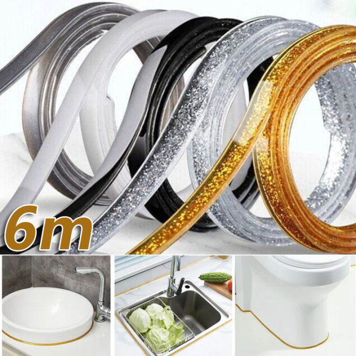 6m PVC Ceramic Tile Seam Tape Fashion Self-adhesive Seam Sticker ...