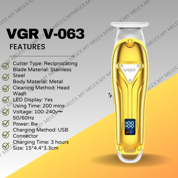 VGR V-063 Professional Hair Liners Clippers VGR Cordless Outlining ...
