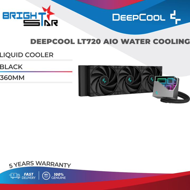 LIQUID COOLER / DEEPCOOL LT720 AIO WATER COOLING / BLACK / 360MM / 5Y ...