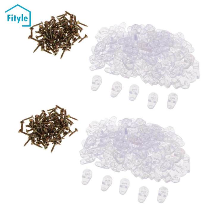 Fityle 200x Transparent Plastic Glass Clips Screen Retainer Fixing ...