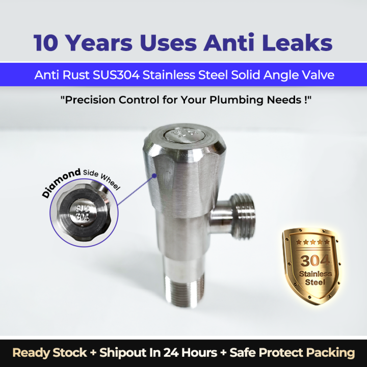 SUS304 Stainless Steel Angle Valve | Ready Stock Angle Valve | Anti ...