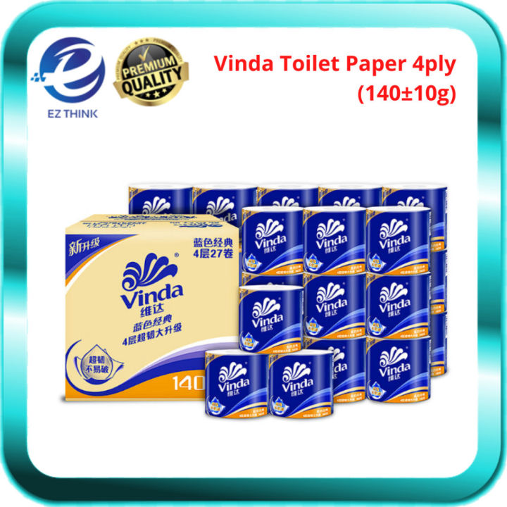 Vinda Toilet Paper Roll 1 ROLL 140g/160g 4ply (1box=27 Rolls) 4层厕纸 EZ | Lazada