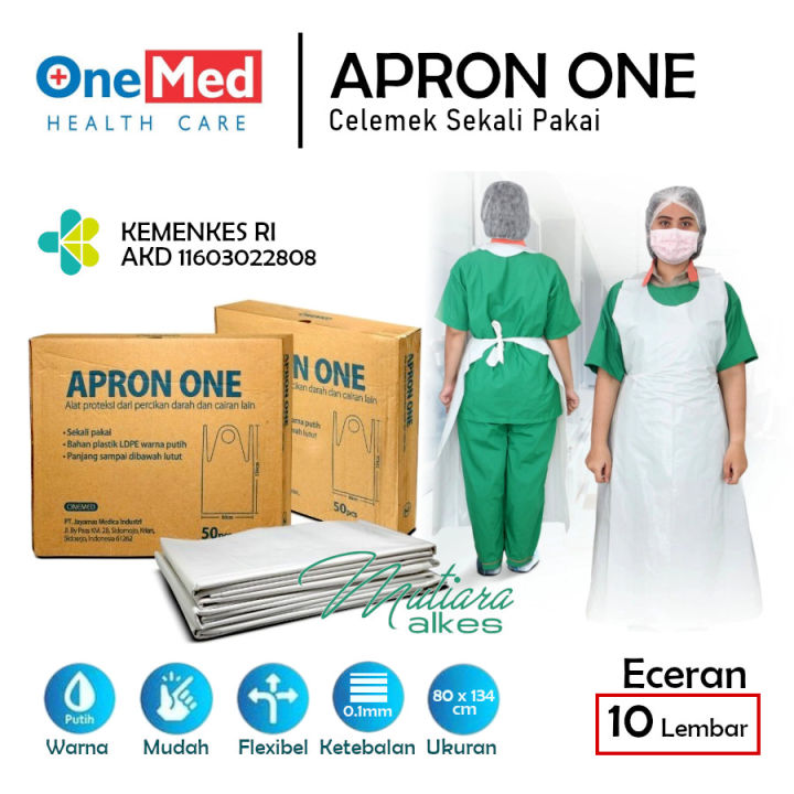 Apron Plastik Tebal OneMed pak isi 10 - Celemek Plastik | Lazada Indonesia