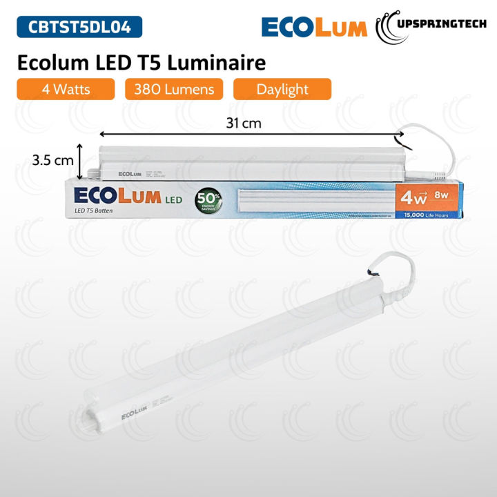 Ecolum LED T5 Luminaire / Light 4Watts Daylight CBTST5DL04 | Lazada PH