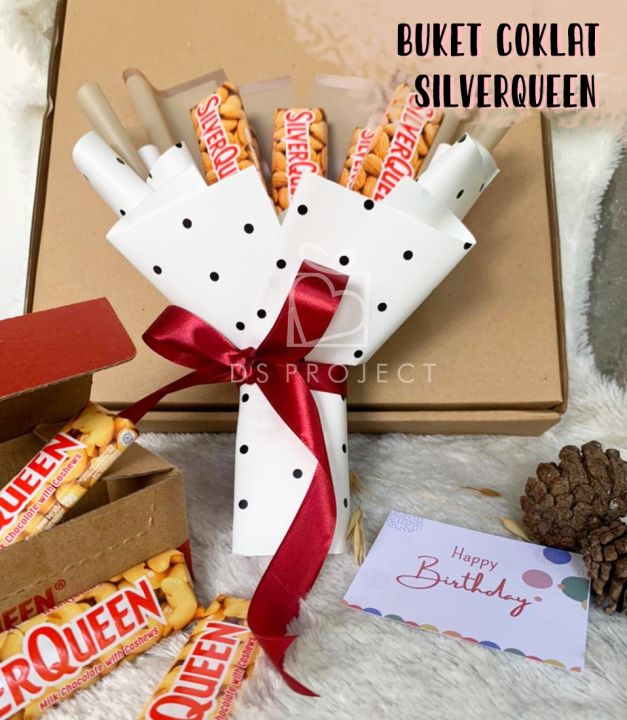 Buket Kado Ultah Snack Coklat Silverqueen Buat Pacar Ulang Tahun Cewek ...