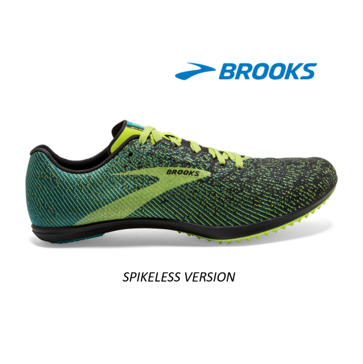 BROOKS MACH 19 SPIKELESS MEN Dk Green/Yellow Racing Shoe (1D Medium ...