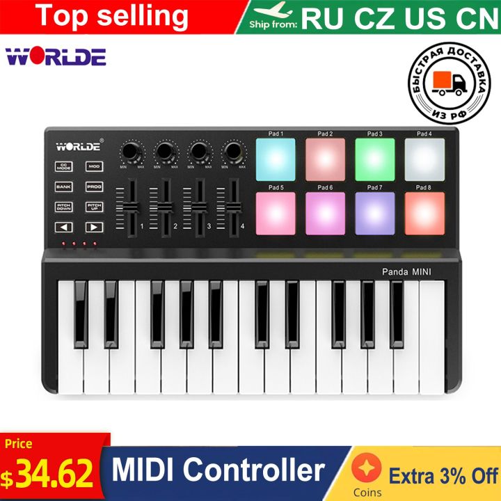Hot WORLDE Panda MIDI Controller Keyboard MINI 25-Key Ultra-Portable ...