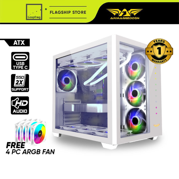 Armaggeddon Tessaraxx Core 12 Air ATX Gaming PC Chassis With Fish Tank ...