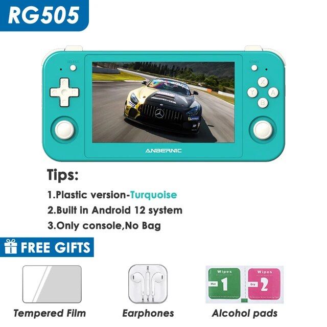 ANBERNIC RG505 Retro Handheld Game Console Android 12 System T618 4.95 ...