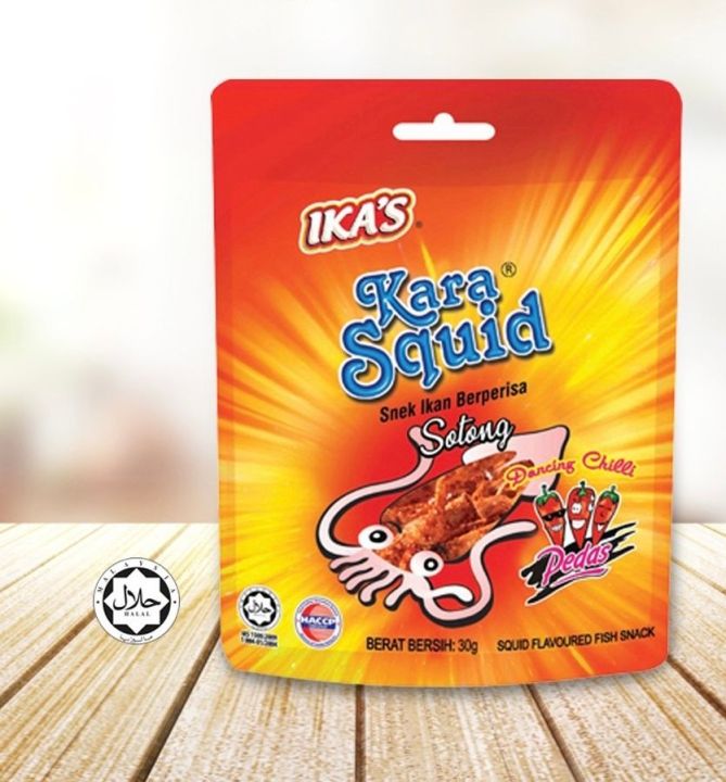 Ika's Kara Squid Dancing Chilli Squid Flavoured Fish Snack Jajan 30G ...
