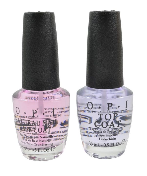 OPI Nail Lacquer Nail Polish Natural Nail Base & Top Coat Duo - 2 x ...