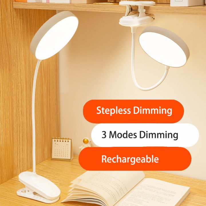 USB Rechargeable Led Clamp Desk Lamp Touch Dimming Charging Type ...