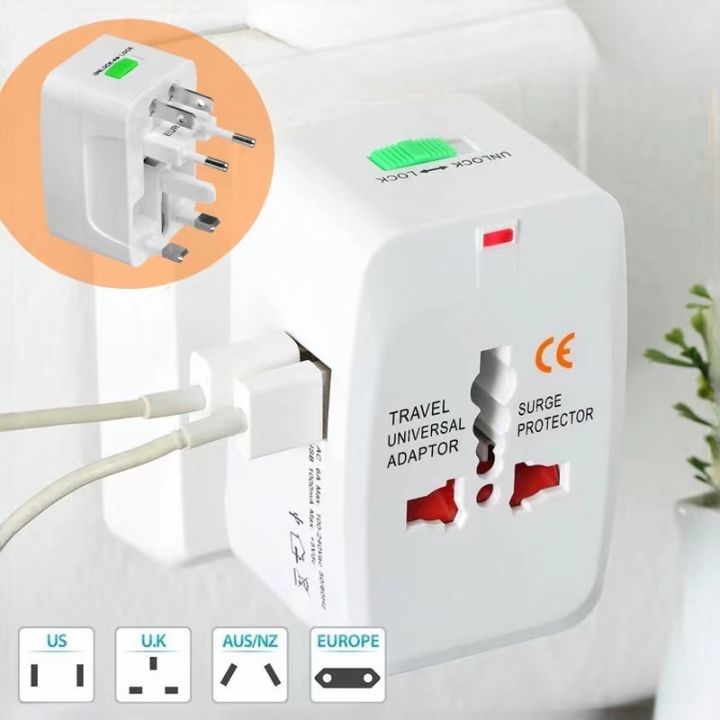 CS_ Power Socket Adapter Universal Travel Dual USB Adapter Plug Socket ...