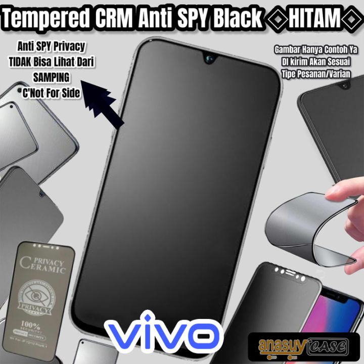 Tempered Glass Anti Gores Kaca Ceramic Matte SPY Privacy (ANTI PECAH ) For VIVO Y12 Y20 Y12S Y30 ...