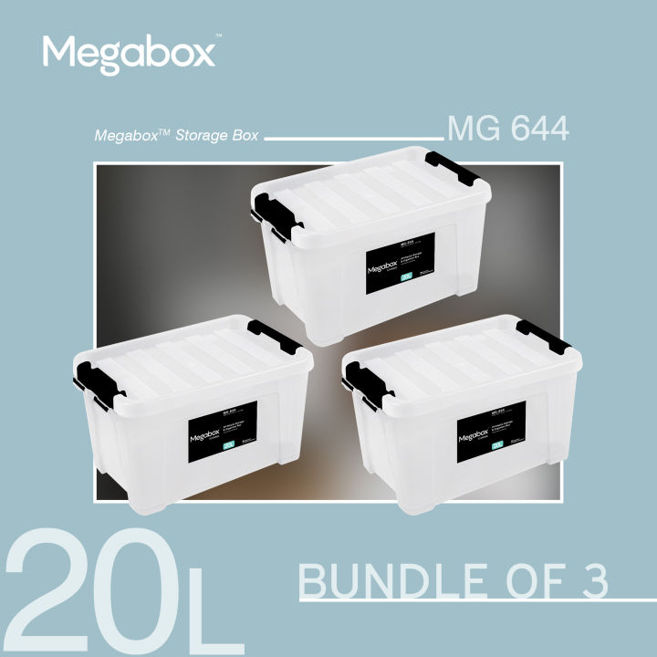 Megabox MG-644 20L BLACK LOCK Storage Box (Bundle of 3) | Lazada PH