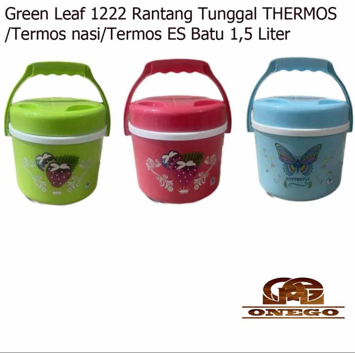 Green Leaf 1222 Rantang Tunggal THERMOS /Termos nasi/Termos ES Batu 1,5 ...