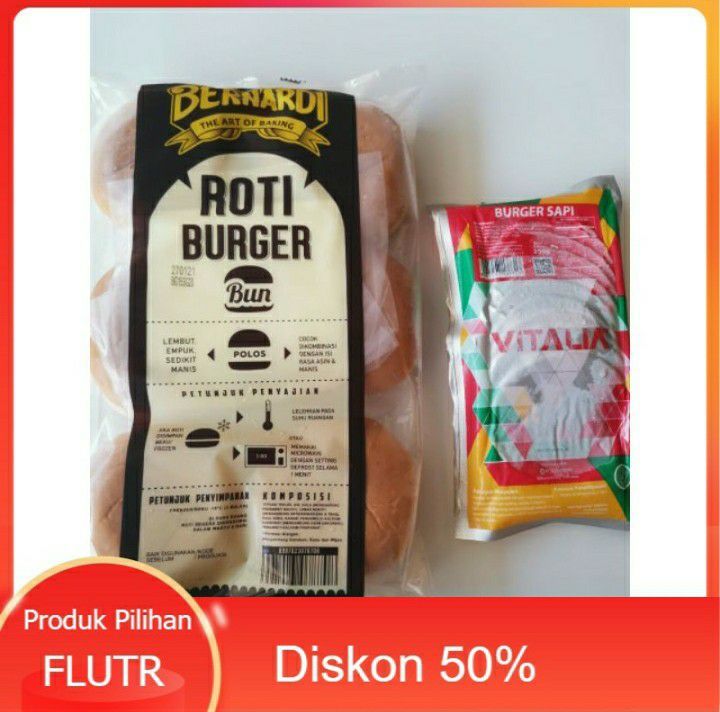 Paket Roti Bernardi Besar dan Daging Burger Vitalia Free Styrofoam ...