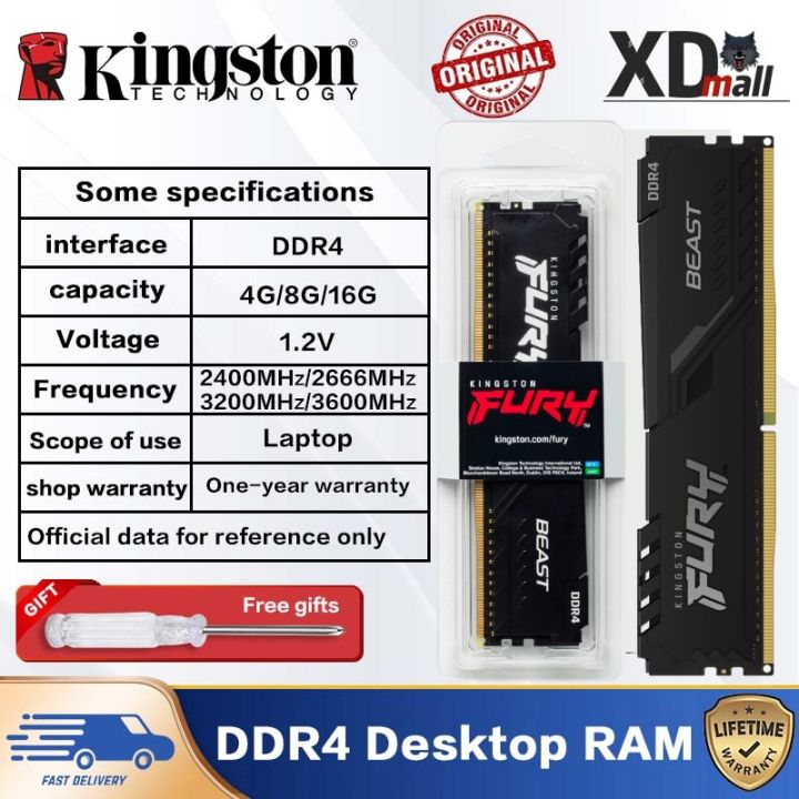 Kingston Fury Beast | 8GB DDR4 | 2666Mhz | Non ECC DIMM Ram Memory (KF426C16BB/8) | Lazada PH