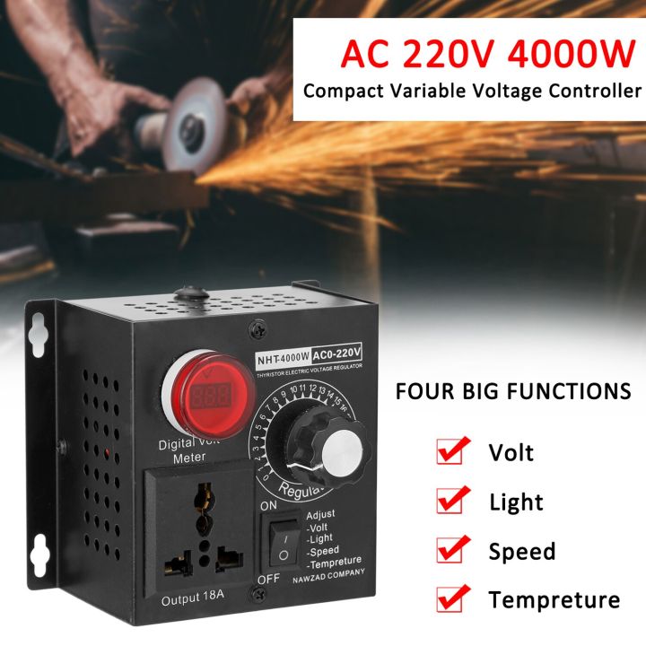 AC 220V 4000W Compact Variable Controller Portable Speed Temperature ...