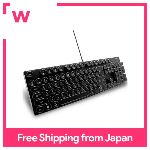 HKW typewriter-style mechanical keyboard, blue axis, 104 keys, USB ...