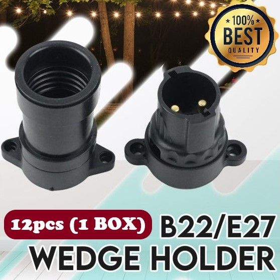 1 BOX (12 PCS) E27/ES B22/BC Wedge Holder 5A 250V Lamp/Bulb Holder SE ...