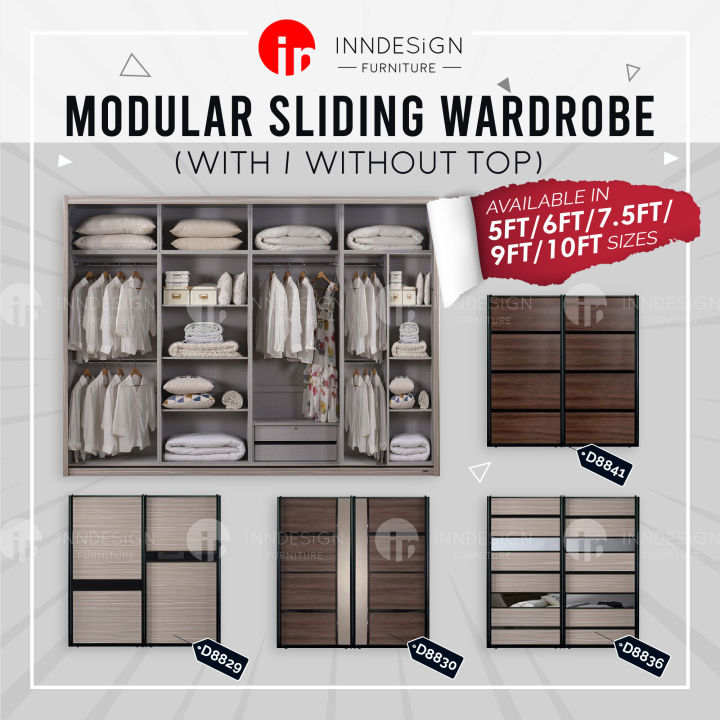 [INNDESIGN.SG] 5FT 6FT 7.5FT 9FT 10FT SLIDING WARDROBE MODULAR WARDROBE ...