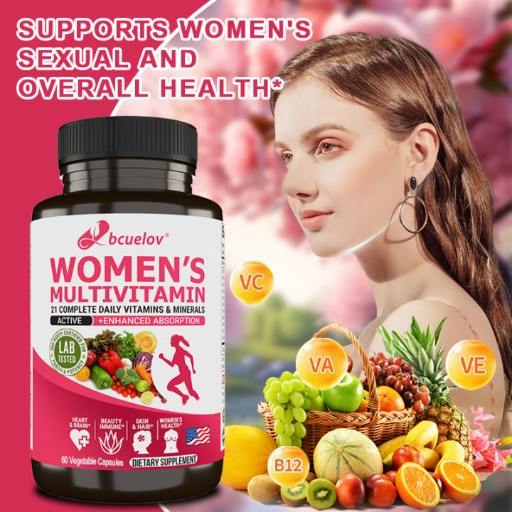 Women's multivitamin with 21 complete daily vitamins and minerals to ...