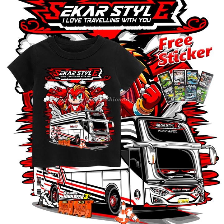 Baju Anak Bus SEKAR STYLE Kaos Vektor Bus Telolet Anak Laki - Laki 1-12 ...