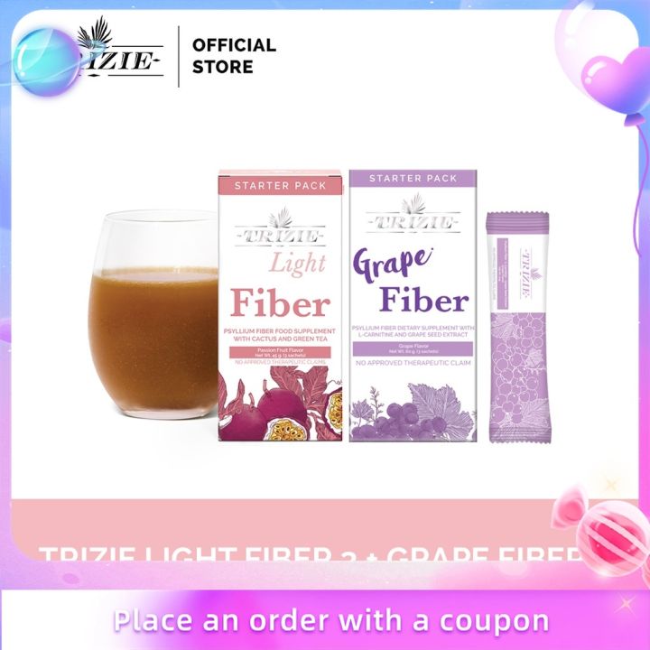 TRIZIE Fast Detox Set [Light Fiber and Grape Fiber Detox Drinks for Weight Maintenance and Loss ...