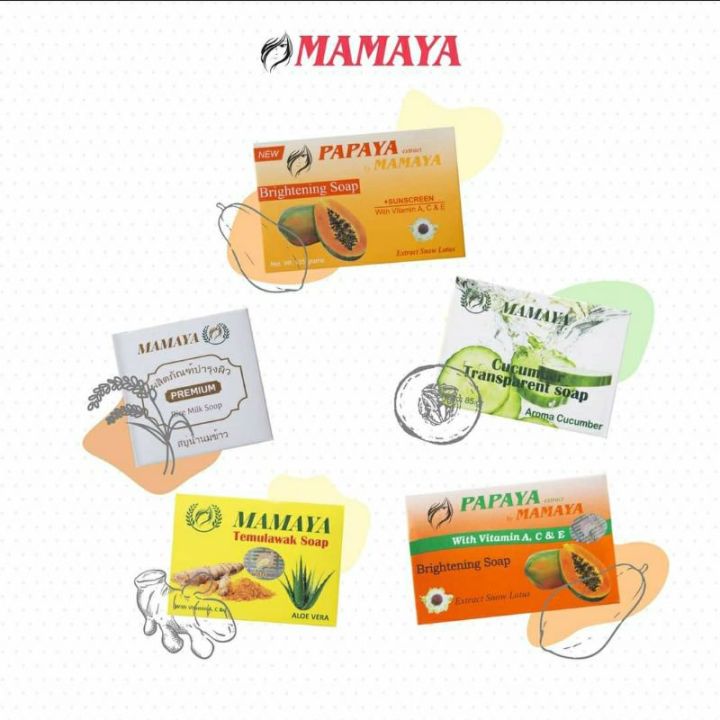 MAMAYA SABUN PAPAYA SERIES / ORANGE / HIJAU / RICE / CUCUMBER ...