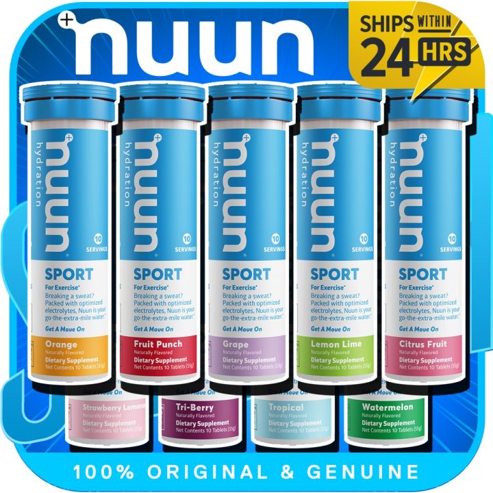 Nuun Sport Electrolyte-Rich Sports Drink Tablets, Lemon Lime Fruit ...