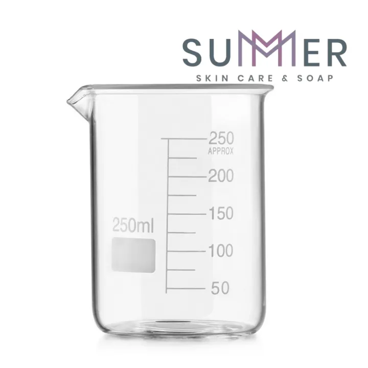 SUMMER SOAP Glass Beaker with Spout and Graduation 250ml 玻璃烧杯 Bikar ...