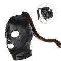 Unisex Latex Hood Mask Funny Men Women PU Leather Masks With Hair ...