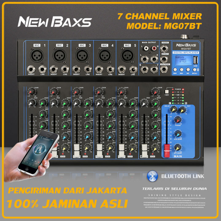 NEW BAXS MG04BT/MG07BT pencampur audio DJ MIXER AUDIO 4ch/7ch Mendukung pemutaran Bluetooth/USB ...