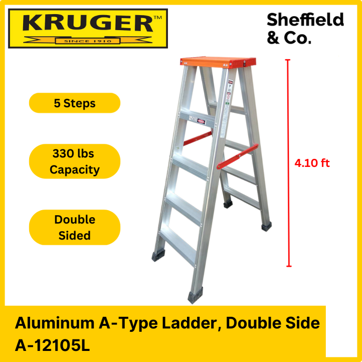 Kruger A-Type Aluminum Ladder, A-12105L (2x5 Steps) | Lazada PH